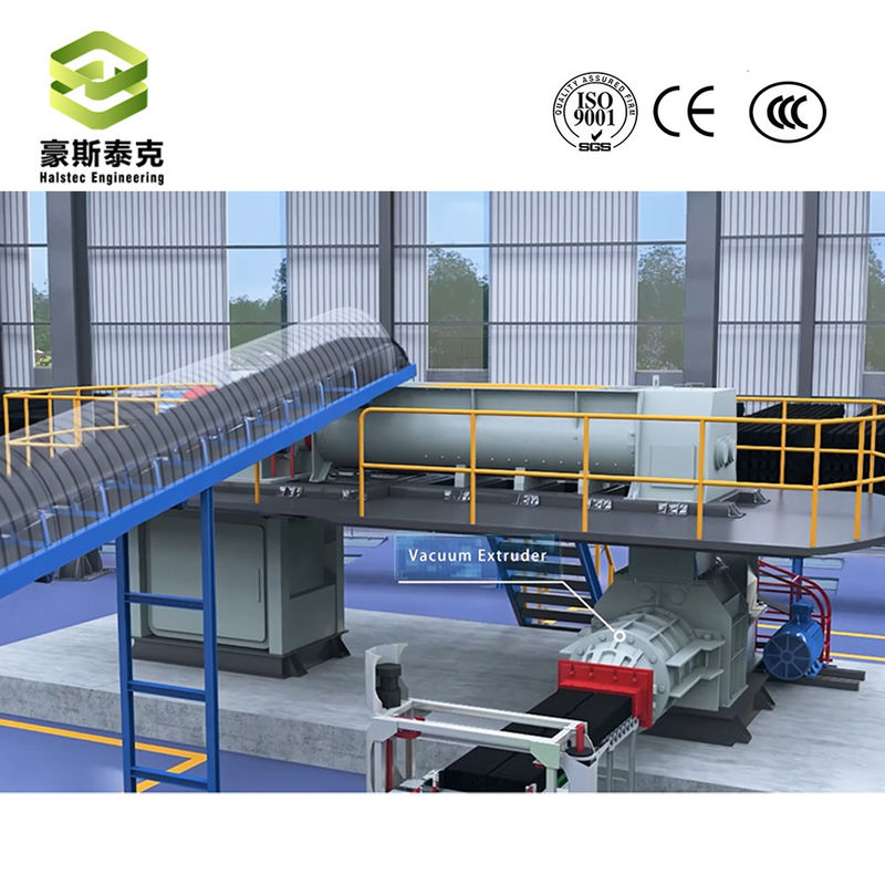 Double Stage Vacuum clay soil brick making machine With Motor And Speed ...